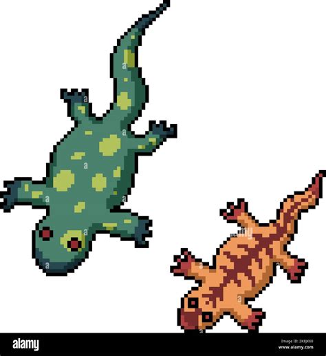Pixel Art Of Poison Lizard Gecko Stock Vector Image And Art Alamy