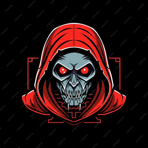 Premium Vector Hacker With Red Hood Vector Illustration On A Black Background