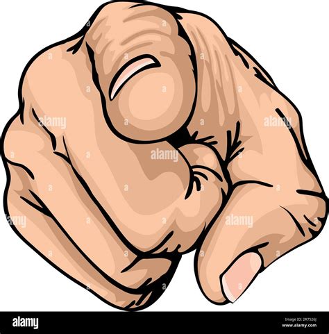 A Colour Illustration Of A Human Hand With The Finger Pointing Or