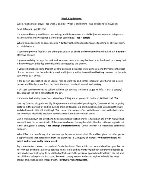 Week 9 Quiz Notes Week 9 Quiz Week 9 Quiz Notes Week 7 Not A Major