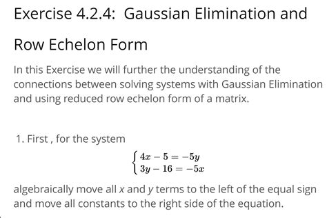 solved exercise 4 2 4 gaussian elimination and row echelon