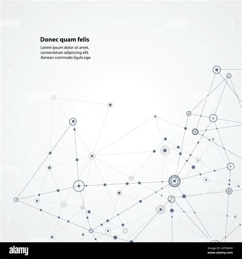 Vector Connect Lines And Dots Cover Template For Sciense And Technology Presentation Or Web
