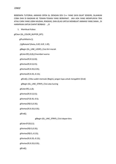 Tutorial Animasi Open Gl Dengan Dev C PDF