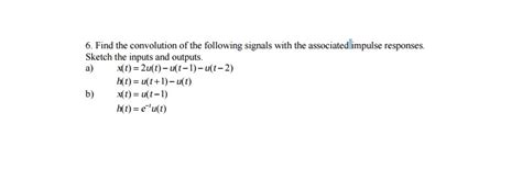 Solved Find The Convolution Of The Following Signals With
