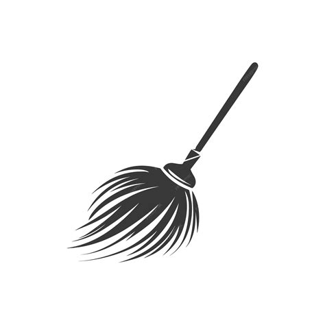 Logotipo O Símbolo Minimalista Herramienta De Limpieza De Escoba Color