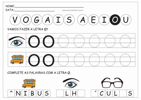 Atividades Vogais Pontilhadas Mestre Do Saber