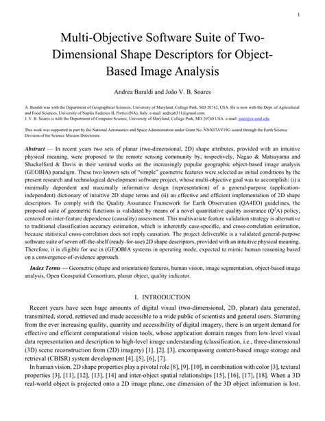 Pdf Multi Objective Software Suite Of Two Dimensional Shape Descriptors For Object Based Image