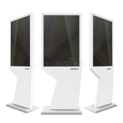 Digital Terminal With Touch Screen Vector Interactive Digital Informational Kiosk Digital