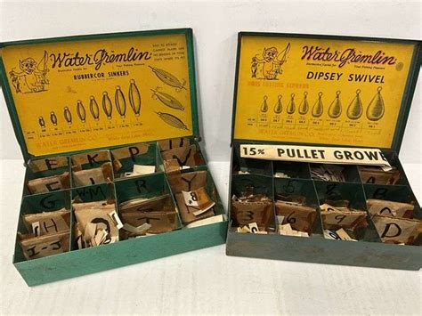 Water Gremlin Metal Boxes With Letters Numbers Ins Hamilton Maring Auction Group