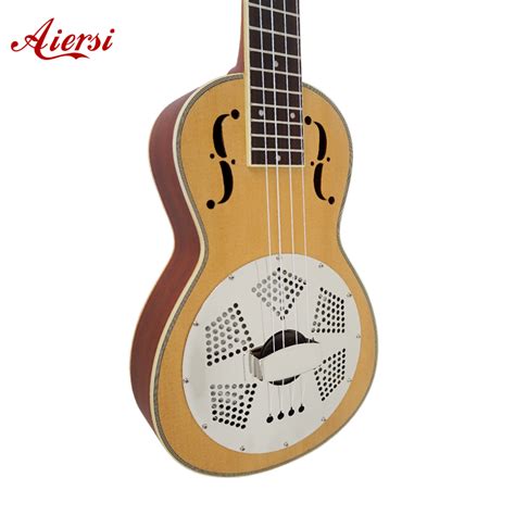 Sandblasted Gloss Brass Concert Resonator Ukulele Aiersi