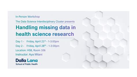 handling missing data in health science research population health