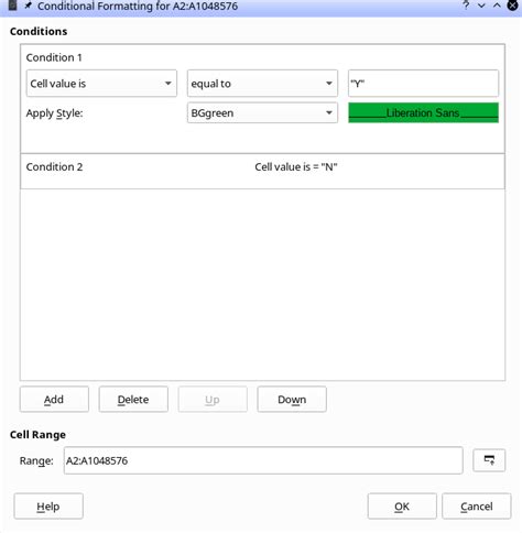 Formula To Change Background Colour If Y Or N Is In Cell English Ask LibreOffice