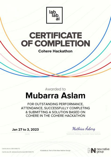 Mubarra Aslam On Linkedin Lablab Hackathon Certificate