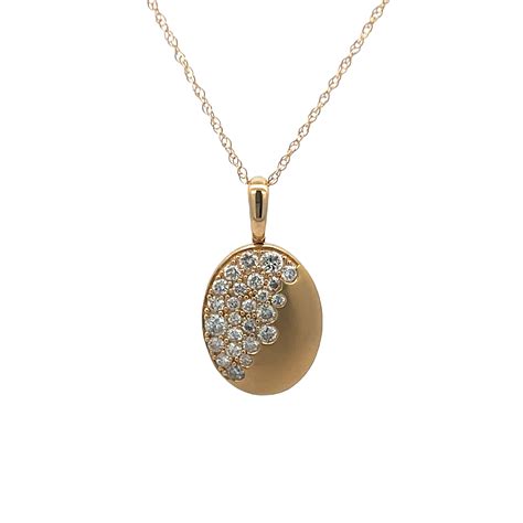 14k Yellow Gold Diamond Pendant Necklace 001 160 01572