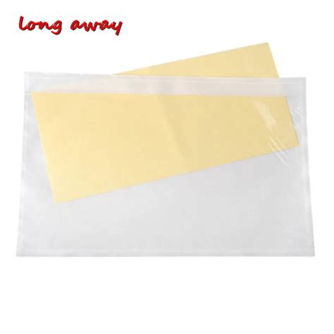 100pcs 투명 빌 가방 송장 용지 포장 문서 가방 자기 접착 가방 투명 패치 우편 봉투 Aliexpress