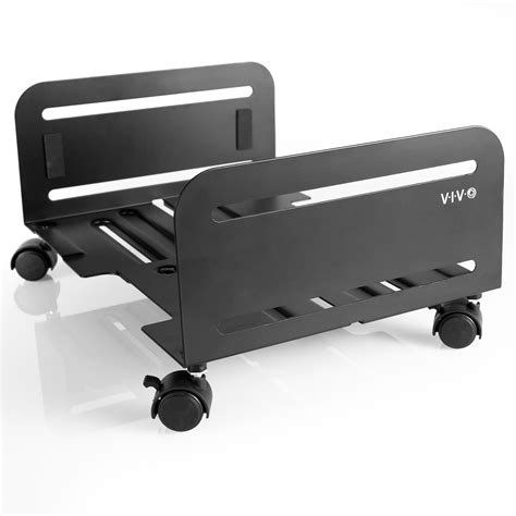 Vivo Black Computer Large Desktop Atx Case Cpu Rolling Stand