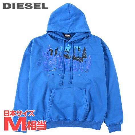 【楽天市場】 Diesel ディーゼル メンズ エンボス加工プリント プルオーバースウェットパーカー【s Ummer D1】【サイズs】【1サイズ程大きめのサイズ感】【ブルー】die M T