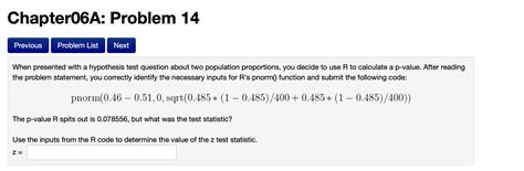 Solved When Presented With A Hypothesis Test Question About Chegg