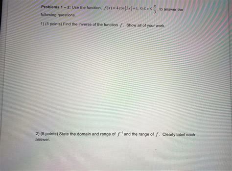 solved problems 1 2 use the function f x 4 cos 3x 1