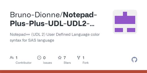 Github Bruno Dionnenotepad Plus Plus Udl Udl2 User Defined Language For Sas Notepad Udl 2