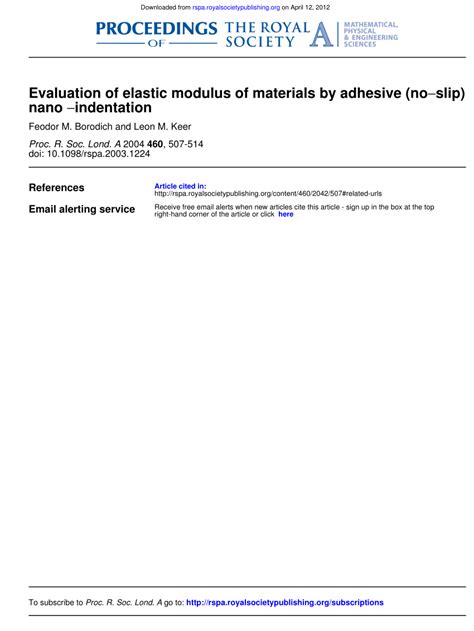Pdf Evaluation Of Elastic Modulus Of Materials By Adhesive No Slip