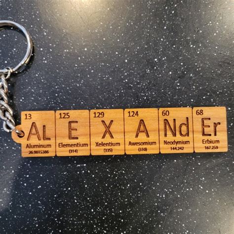Custom Periodic Table Element Name Key Chain Backpack Clip Custom