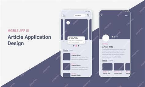 Premium Vector Article Mobile App Ui Design