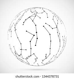 Connection Abstract Global World Map Dot Stock Vector Royalty Free