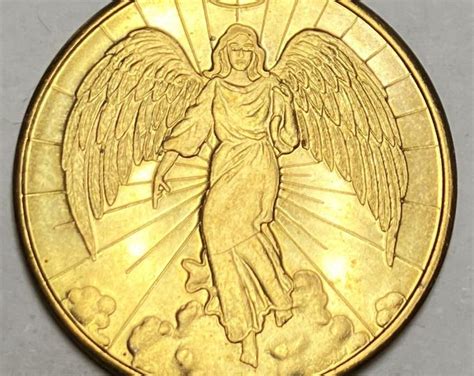 Guardian Angel Coin Spiritual Religious Token Catholic Relief