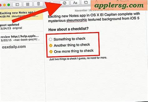 Sådan tilføjes tjeklister til noter i iOS og Mac OS X