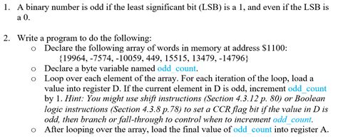 Solved 1 A Binary Number Is Odd If The Least Significant