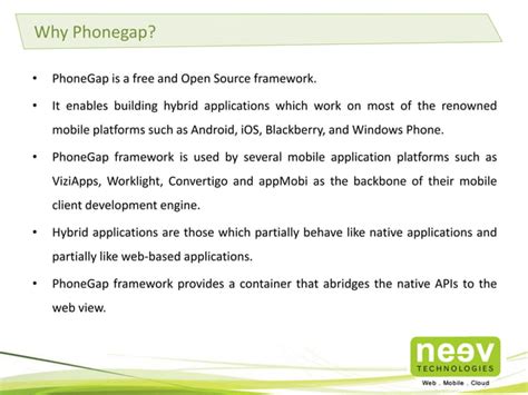 Native Mobile Platforms Vs Phonegap A Comparison Ppt