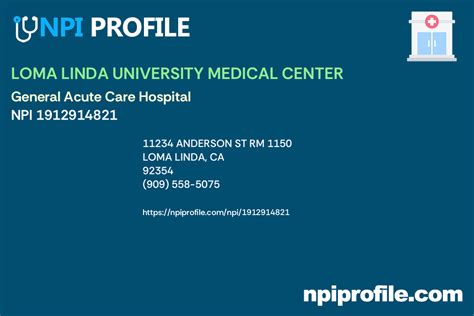 Loma Linda University Medical Center Npi 1912914821 General Acute