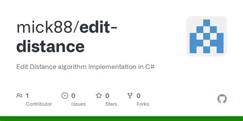 Github Mick88edit Distance Edit Distance Algorithm Implementation In C
