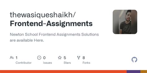 GitHub Thewasiqueshaikh Frontend Assignments Newton School Frontend Assignments Solutions Are