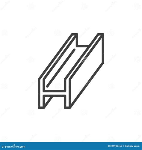Steel Beam Line Icon Stock Vector Illustration Of Strong 221900469