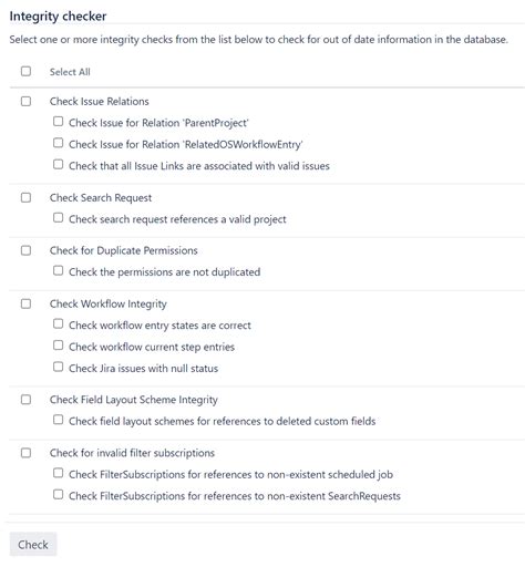 Using The Database Integrity Checker Administering Jira Applications