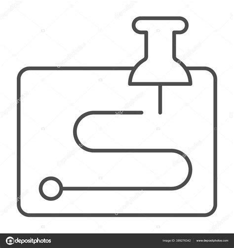 Location Marker And Route Thin Line Icon Navigation Concept From Point To Point Distance With