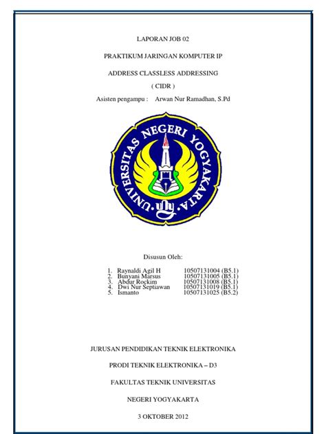 Laporan Ip Address Classless Addressing Pdf