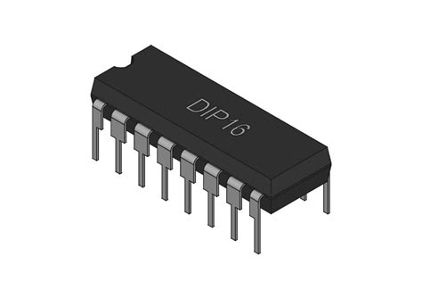 Dip16 Ic Case 3d Model Cgtrader