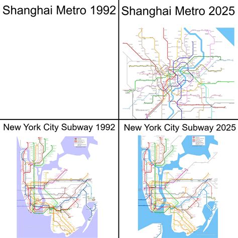 Shanghai Metro Vs New York City Subway Brilliant Maps