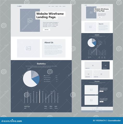 Wireframe UI UX And GUI Layout With Different Login Screens Stock Photo CartoonDealer