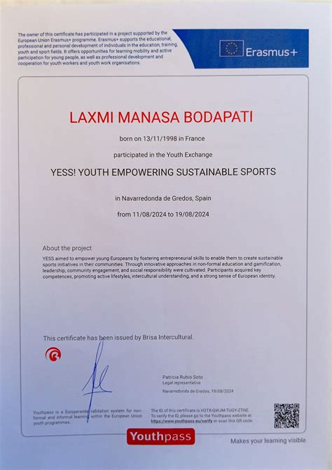 Laxmi Manasa Bodapati On Linkedin Erasmusplus Youthempowerment Sustainability Leadership