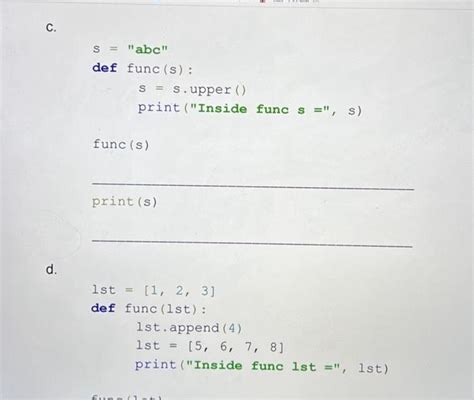 Solved For Each Section Below Write The Correct Output Chegg