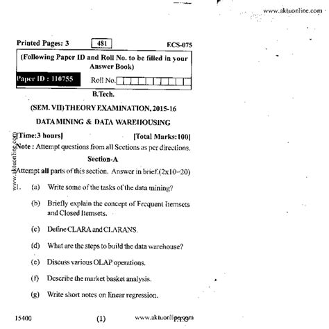 DWDM ECS R Printed Pages ECS Tech SEM VIf THEORY EXAMINATION