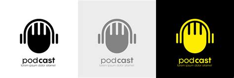팟캐스트 로고 디자인 팟캐스트 아이콘 로고 디자인 템플릿입니다 벡터 그림입니다 팟캐스팅에 대한 스톡 벡터 아트 및 기타 이미지