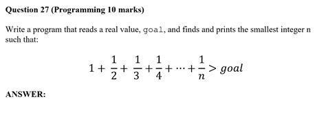 Solved Question 27 Programming 10 Marks Write A Program