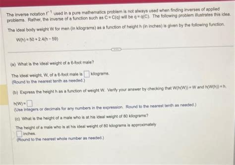 Solved The Inverse Notation F−1 Used In A Pure Mathematics