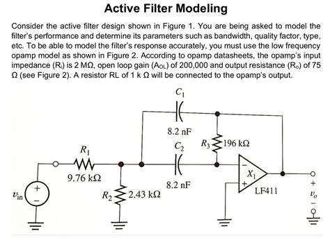 Solved Active Filter Modeling Consider The Active Filter