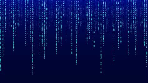 vector digital blue background of streaming binary code matrix